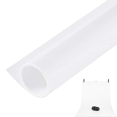 Meking White PVC Backdrop, 30X60inch/80x150cm Matte & Reflective PVC Vinyl Seamless Photography Background for Studio Video Photo Shooting