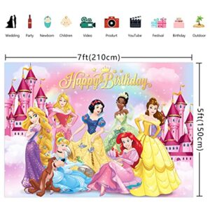 Princess Birthday Backdrop Girls 1st 2nd Happy Birthday Party Backdrop Princess Dream Castle Fairy Tale Party Photography Decoration Background 7x5ft