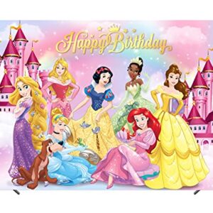 Princess Birthday Backdrop Girls 1st 2nd Happy Birthday Party Backdrop Princess Dream Castle Fairy Tale Party Photography Decoration Background 7x5ft