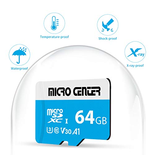 Micro Center 64GB microSDXC Card 5 Pack, Nintendo-Switch Compatible Micro SD Card, UHS-I C10 U3 V30 4K UHD Video A1 R/W Speed up to 95/30 MB/s Flash Memory Card with Adapter (64GB x 5)