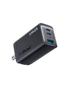 anker usb c charger, anker 735 charger ganprime 65w, pps 3-port fast compact foldable wall charger for macbook pro/air, ipad pro, galaxy s22/s21, hp spectre, note20/10+, iphone 13/pro, pixel, and more