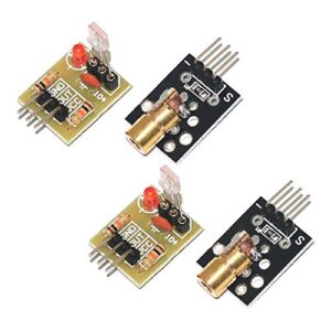 acxico 2sets laser sensor module for arduino avr(ky-008 laser transmitter +laser receiver sensor module non-modulator tube)