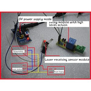 Acxico 2Sets Laser Sensor Module For Arduino AVR(KY-008 Laser Transmitter +Laser Receiver Sensor Module Non-modulator Tube)