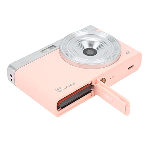 4K Digital Camera, 2.88in IPS HD Camera, Mini Kid Camera with AF Autofocus Function & LED Fill Light Vlogging Camera Video Camera Portable Kids Teens Gifts for Macro Shooting (Pink)