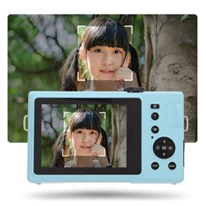 Mini Camera, Portable FHD 1080P 24MP Micro Single Camera, 16X Digital Zoom, 3in LCD Screen, Rechargeable Cmaera for Beginners, Children, Teenagers, Seniors, Friends(Blue)