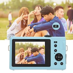 Mini Camera, Portable FHD 1080P 24MP Micro Single Camera, 16X Digital Zoom, 3in LCD Screen, Rechargeable Cmaera for Beginners, Children, Teenagers, Seniors, Friends(Blue)