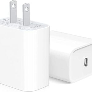 iPhone 14 Fast Charger Block [2 Pack] Cube 20W USB C Wall Charger PD Charger Fast iPhone Charging Type C Wall Charger Plug Adapter Box Brick for iPhone 13/13 Mini/13 Pro Max/12/11/SE/XR/iPad Pro/Mini