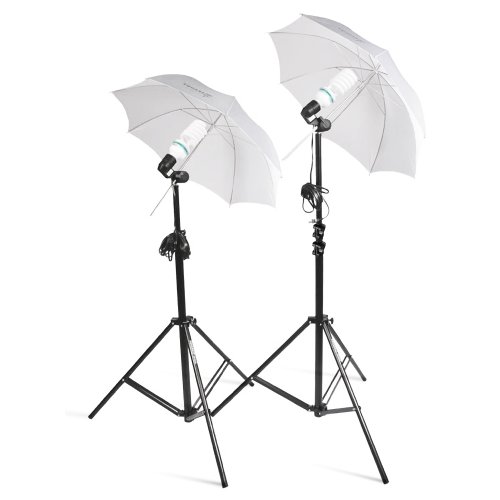 StudioFX 400W Chromakey Green Screen 6ft x 9ft Backdrop Photography Video Lighting Kit - Background Support System Included - by Kaezi CH69G