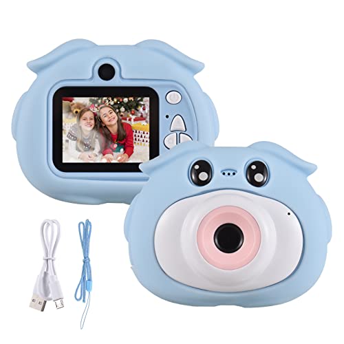 Andoer Mini Cartoon Kids Digital Camera 1080P Digital Video Camera for Kids Dual Lens 2.0Inch IPS Screen 4X Zoom Built-in Battery Cute Photo Frames Interesting Games with Strap Birthday