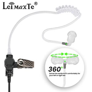 LEIMAXTE Acoustic Tube Earpiece Coil Tubes Replacement for Two Way Radio Headsets FBI Style Motorola Kenwood Walkie Talkie Earpieces【2 Pack】 with 2X Radio Earbuds