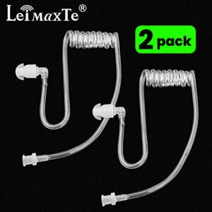 LEIMAXTE Acoustic Tube Earpiece Coil Tubes Replacement for Two Way Radio Headsets FBI Style Motorola Kenwood Walkie Talkie Earpieces【2 Pack】 with 2X Radio Earbuds