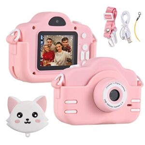 andoer mini cartoon kids digital camera 1080p digital video camera for kids dual lens 2.0inch ips screen 4x zoom built-in battery cute photo frames interesting games with strap birthday