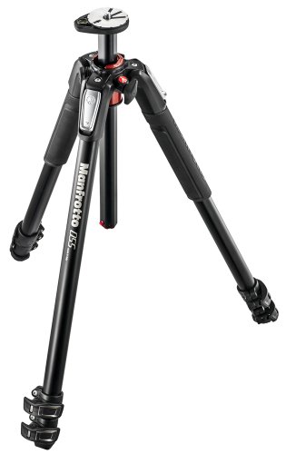 Manfrotto 055 Aluminum 3-Section Tripod with Horizontal Column (MT055XPRO3),Black