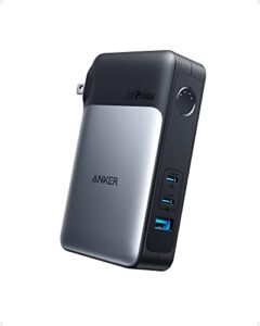 anker 733 power bank (ganprime powercore 65w), 2-in-1 hybrid charger, 10,000mah 30w usb-c portable charger with 65w wall charger, works for iphone 14/13, samsung, pixel, macbook, dell, and more