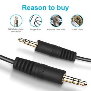 Grenf 3.5mm Male to Male Stereo Audio Cable for Headphones Car Home Stereo Speakers Tablet Compatible iPhone iPad iPod Echo More - 3FT