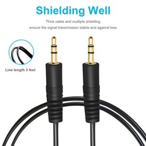 Grenf 3.5mm Male to Male Stereo Audio Cable for Headphones Car Home Stereo Speakers Tablet Compatible iPhone iPad iPod Echo More - 3FT