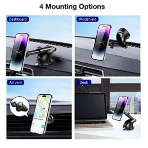 9XX Magnetic Wireless Car Charger for iPhone 14 13 12 Pro Max Mini Samsung w/MagSafe Style Cases - 15W Fast Charge, 360° Rotation, Military-Grade Suction Mount - Ultimate Magsafe Car Mount Charger