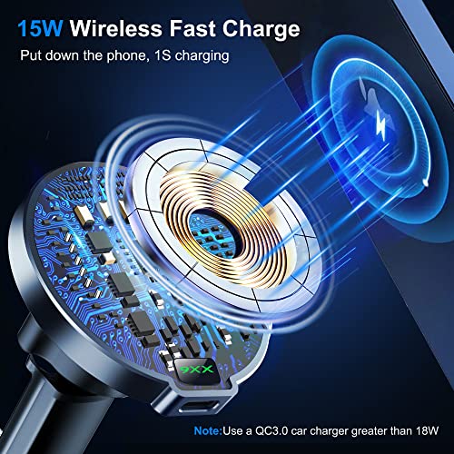 9XX Magnetic Wireless Car Charger for iPhone 14 13 12 Pro Max Mini Samsung w/MagSafe Style Cases - 15W Fast Charge, 360° Rotation, Military-Grade Suction Mount - Ultimate Magsafe Car Mount Charger