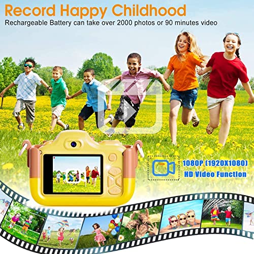 Digital Cameras for Kids Mini Portable Kids Camera 2.0in IPS Color Screen Children's Digital Camera with Photo/Video Function, HD 1080P Camera Children's Camera with Neck Lanyard for Gift