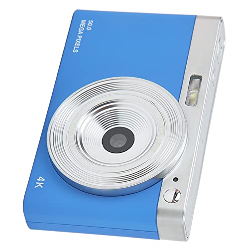 Tgoon Digital Camera, Portable Camera ABS Metal 50MP Pixels LED Fill Light 2.88in IPS HD Screen for Video Recording(Blue)