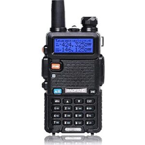 baofeng uv-5r two way radio dual band 144-148/420-450mhz walkie talkie 1800mah li-ion battery(black)