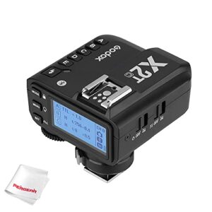 godox x2t-c ttl wireless flash trigger for canon, bluetooth connection, 1/8000s hss,5 separate group buttons, relocated control-wheel, new hotshoe locking, new af assist light