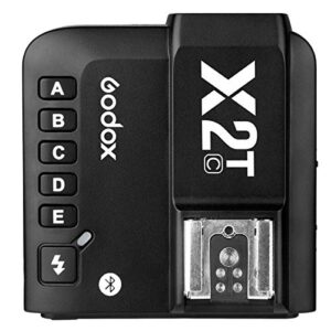 Godox X2T-C TTL Wireless Flash Trigger for Canon, Bluetooth Connection, 1/8000s HSS,5 Separate Group Buttons, Relocated Control-Wheel, New Hotshoe Locking, New AF Assist Light