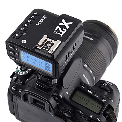 Godox X2T-C TTL Wireless Flash Trigger for Canon, Bluetooth Connection, 1/8000s HSS,5 Separate Group Buttons, Relocated Control-Wheel, New Hotshoe Locking, New AF Assist Light