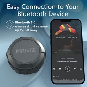 MANTO Bluetooth Speaker, Cuckoo Portable Bluetooth Shower Speaker, IPX5 Waterproof Wireless Speaker, Stereo Sound, Support SD Card for Home, Party, Travel, Outdoor Sports, Hiking, Camping, Cycling