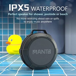 MANTO Bluetooth Speaker, Cuckoo Portable Bluetooth Shower Speaker, IPX5 Waterproof Wireless Speaker, Stereo Sound, Support SD Card for Home, Party, Travel, Outdoor Sports, Hiking, Camping, Cycling