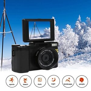 Mini Camera, Digital Camera 3in LCD Screen 180 Degree Rotation 2.7K 30MP High Definition USB Charging