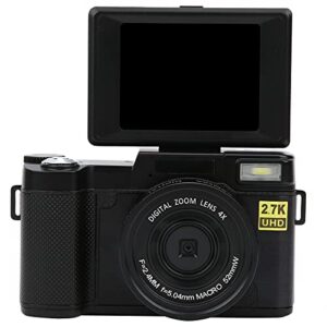 Mini Camera, Digital Camera 3in LCD Screen 180 Degree Rotation 2.7K 30MP High Definition USB Charging