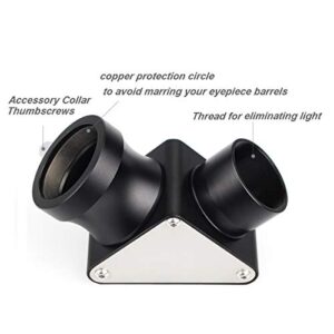 SVBONY 1.25 inches 90 Degree Dielectric Mirror Diagonal Fully Metal for Refracting Telescope Eyepiece Lens for Astronomical Visual Astrophotography