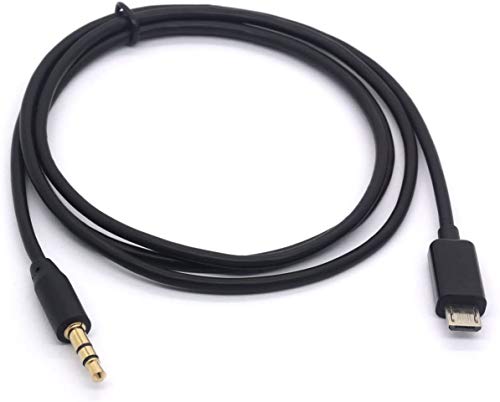 PIIHUSW Micro USB to 3.5mm Cable - Gold Plated 3 Pole 3.5mm Male to Micro B Male Car Aux Audio Extension Cord