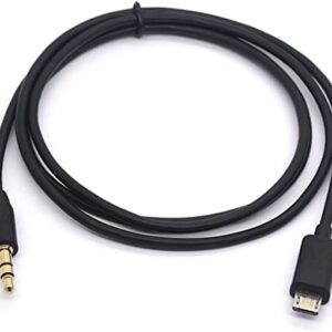 PIIHUSW Micro USB to 3.5mm Cable - Gold Plated 3 Pole 3.5mm Male to Micro B Male Car Aux Audio Extension Cord