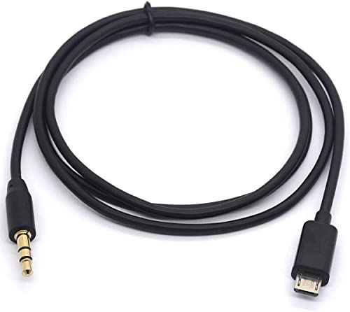 PIIHUSW Micro USB to 3.5mm Cable - Gold Plated 3 Pole 3.5mm Male to Micro B Male Car Aux Audio Extension Cord