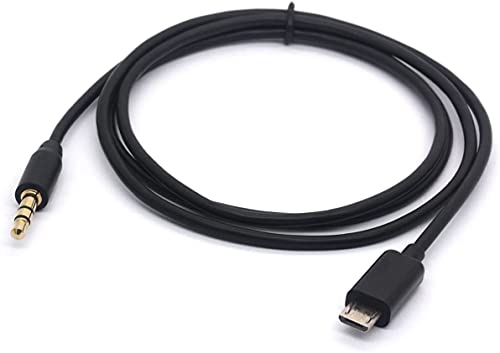 PIIHUSW Micro USB to 3.5mm Cable - Gold Plated 3 Pole 3.5mm Male to Micro B Male Car Aux Audio Extension Cord