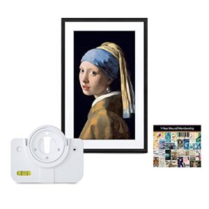 netgear meural canvas ii bundle – 27″ hd digital canvas (19x29) black frame with swivel mount & annual membership card (mc327bls)