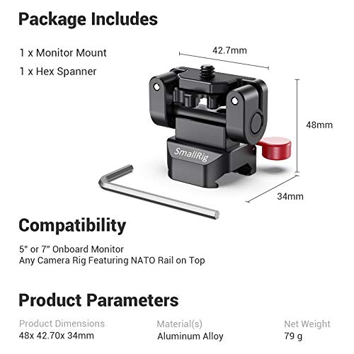 SMALLRIG Field Monitor Holder Mount with Quick Release NATO Clamp - 2100