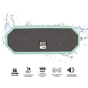 Altec Lansing LifeJacket H2O 4 - Waterproof Bluetooth Speaker, Durable & Portable Speaker with Voice Assistant, 10 Hour Battery Life & 100 Foot Range, Mint