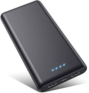 portable charger power bank 26800mah, ultra-high capacity safer external cell phone battery pack compact with high-performance cells & 2 usb output, smart charge for smartphone, android, tablet & etc