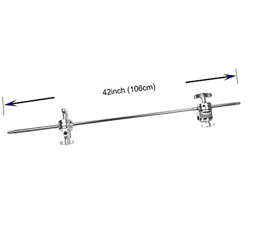 PHOCUS 42 inch Extension Grip Boom Arm with 2 Pieces Swivel Grip Heads for Light Stand Reflector Flag and Other Studio Video Photography Equipment