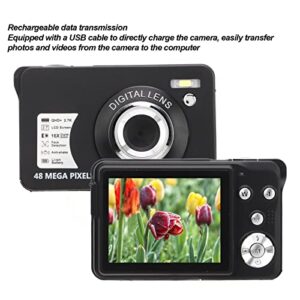 Digital Camera, 2.7K 48MP 16X Zoom Digital Camera, 2.7 Inch Display Anti Shaking HD Camera, Face Recognition Digital Camera for Indoor, Outdoor