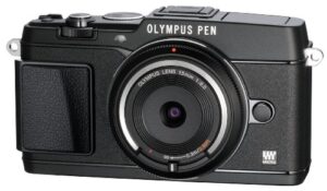 olympus e-p5 16.1mp mirrorless digital camera with 3-inch lcd- 15mm body cap lens bcl-1580 set (black) – international version (no warranty)