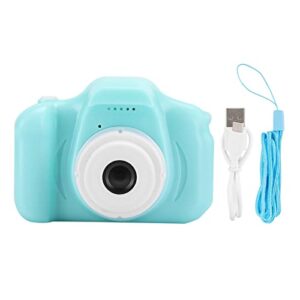 fecamos mini camera, kids camera toys kids selfie camera rechargeable recording videos (green)