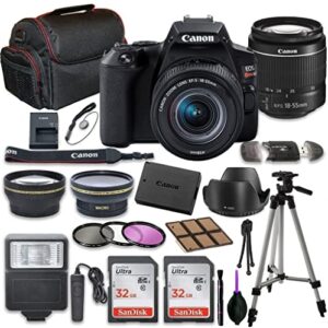 canon eos rebel sl3 dslr camera bundle with canon ef-s 18-55mm zoom lens + 2pc sandisk 32gb memory cards + accessory kit with case, flash, filters and more (renewed)