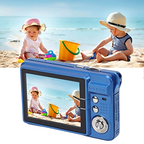 4K Digital Camera, 48MP Mini Children Video Camera, 8X Zoom Pocket Vlogging Camera, 2.7in LCD Display for Photography Continuous Shooting (Blue)