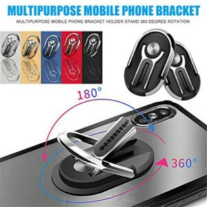 Phone Ring Holder Stand,MoreChioce Portable 2 in 1 Finger Ring Stand Universal Multifunction Air Vent Car Phone Holder 360 Degree Rotation Phone Kickstand Compatible with iPhone Galaxy Huawei,Red