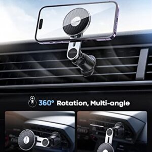 Lamicall Car Phone Holder Mount for MagSafe Magnetic Phone Holder for Car, Hands Free iPhone Car Holder Mount for iPhone 14 13 12 Pro Plus Max Mini MagSafe Case, Carbon Fiber