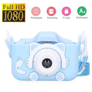 Kids Camera Digital Camera for Children Selfie Camera Portable Children Toy Camera Toddler Camera Gifts Toddler Video Recorder Photography for Child Age 3 4 5 6 7 8 Year Old(Blue)